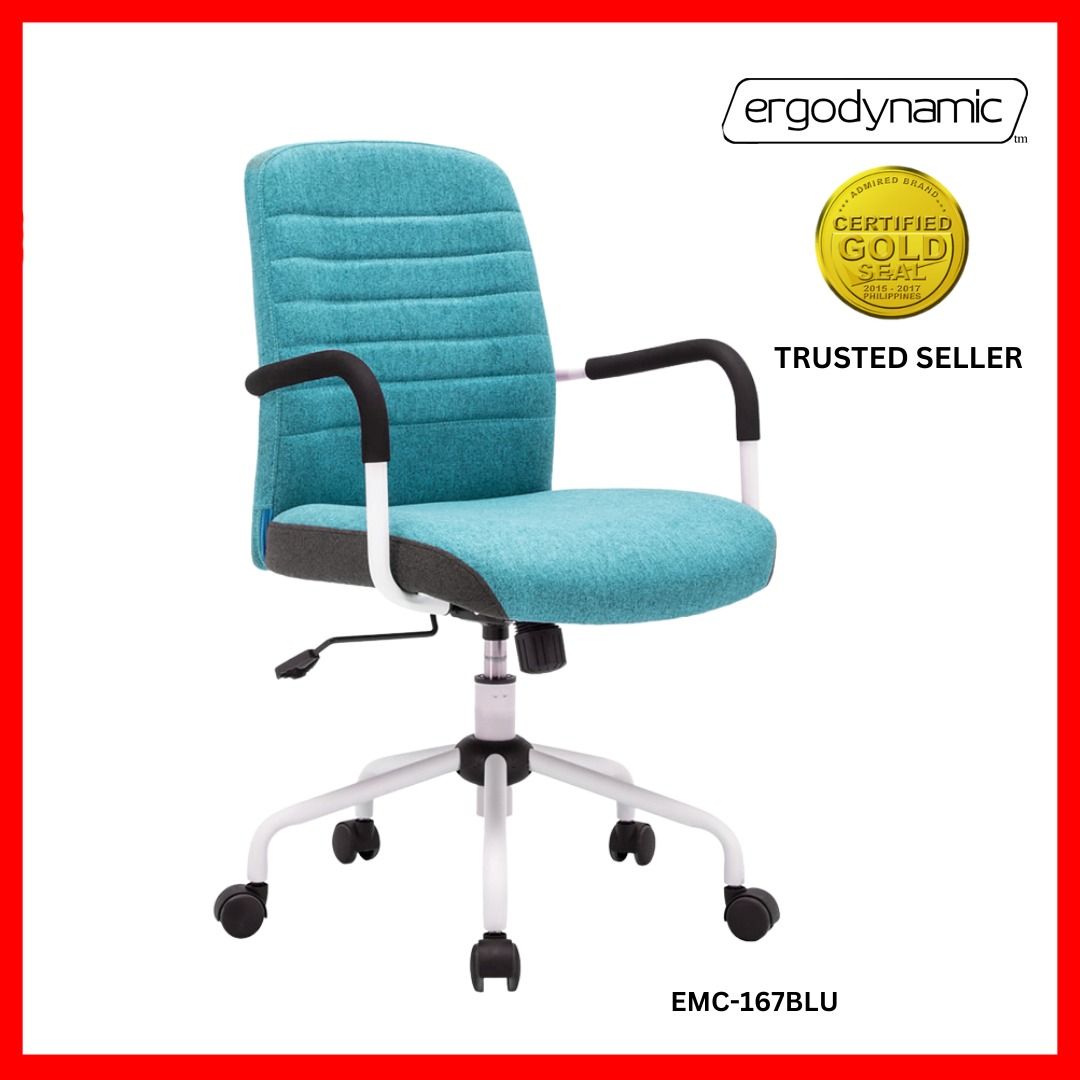 Ergodynamic EMC-167 BLU Midback Chair, Office Furniture, Computer Chair, Staff Chair, Guest ...