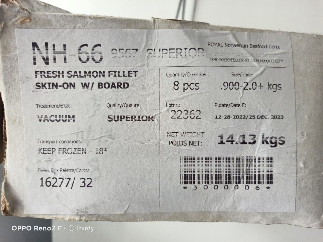 FROZEN SALMON FILLET SKIN ON, Food & Drinks, Chilled & Frozen Food on ...