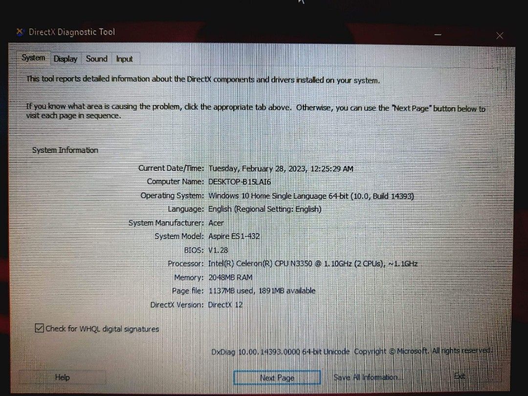 GOOD AS BNEW Acer Aspire ES 14 Intel Celeron N3350 6th Gen 2GB Ram ...