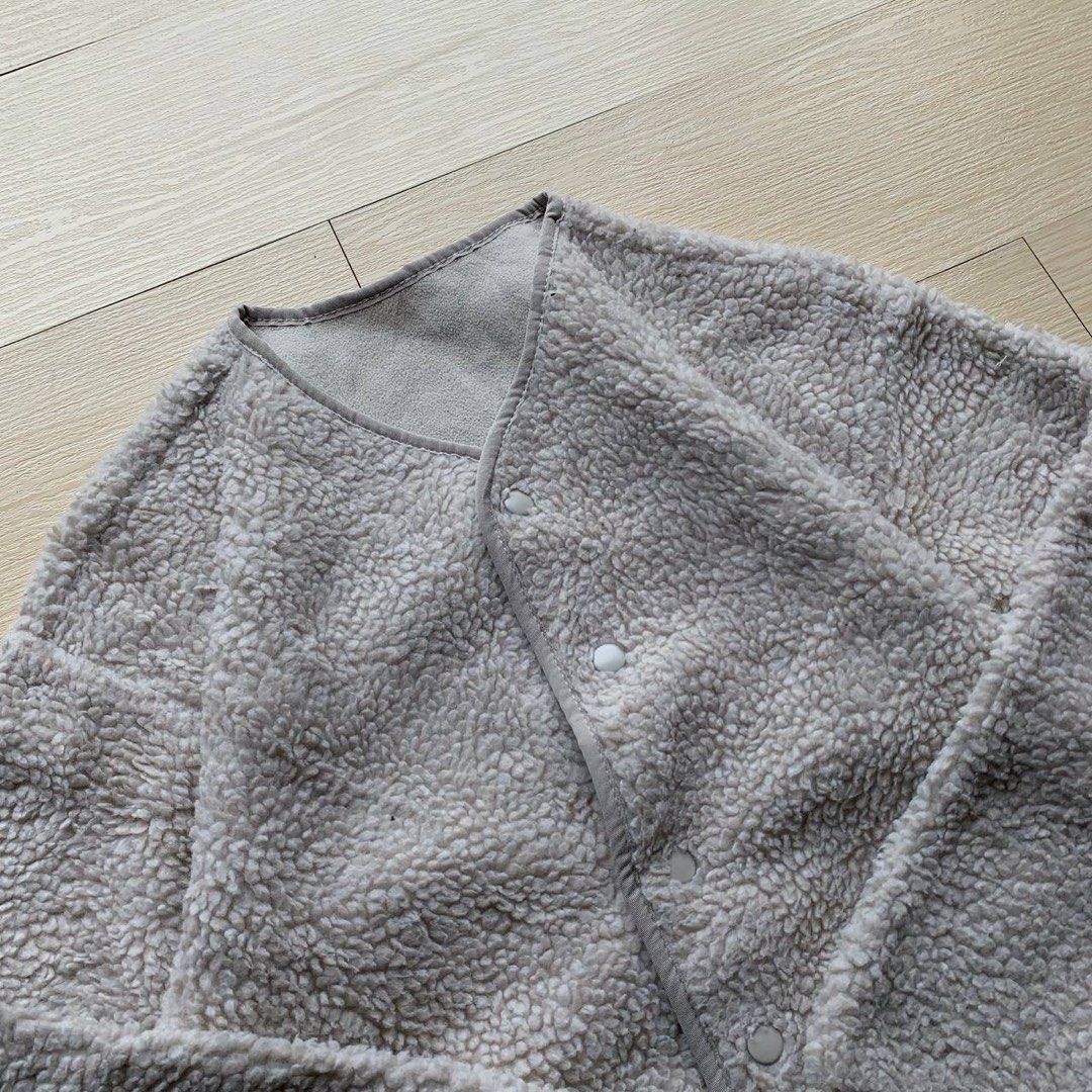 GU PILE LINED CARDIGAN FLEECE, Women's Fashion, Coats, Jackets and Outerwear on Carousell