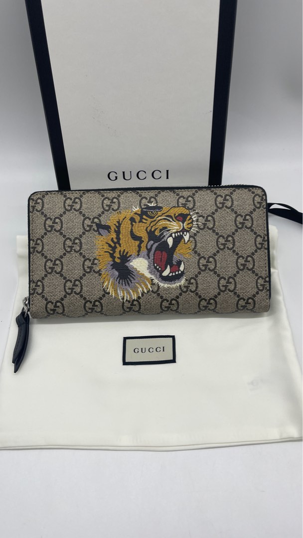Gucci GG Supreme Tiger Continental Wallet, Luxury, Bags & Wallets on ...