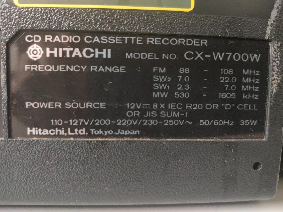 Hitachi CX-W700 Radio For Sale @ $ 40 each (AAR 1680), Audio, Portable ...