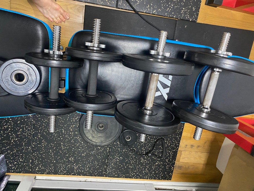 Home gym - squat rack, dumbbell, barbell, weights, kettlebell, rubber ...