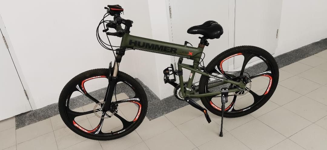 HUMMER foldable bike (Army Green), Sports Equipment, Bicycles & Parts ...