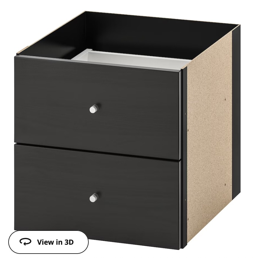 IKEA KALLAX 2-DRAWER INSERT (BLACK-BROWN) - 1 PIECE AVAILABLE ...