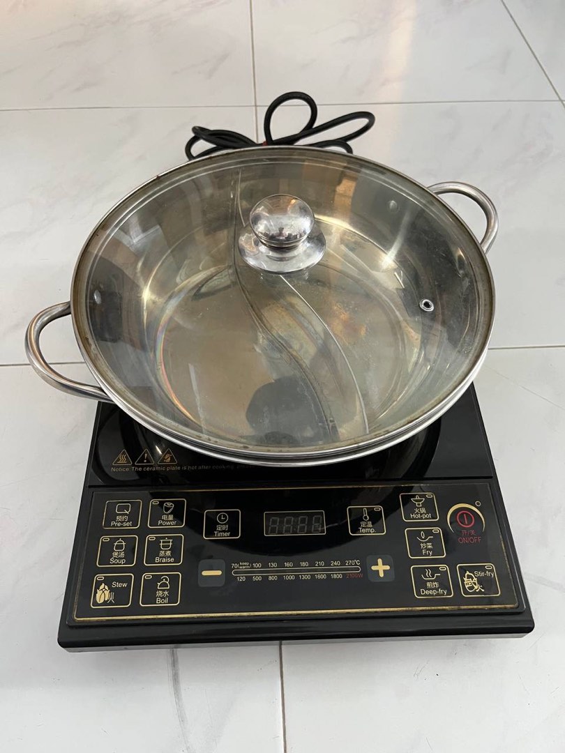 Induction Cooker with steamboat pot, TV & Home Appliances, Kitchen ...