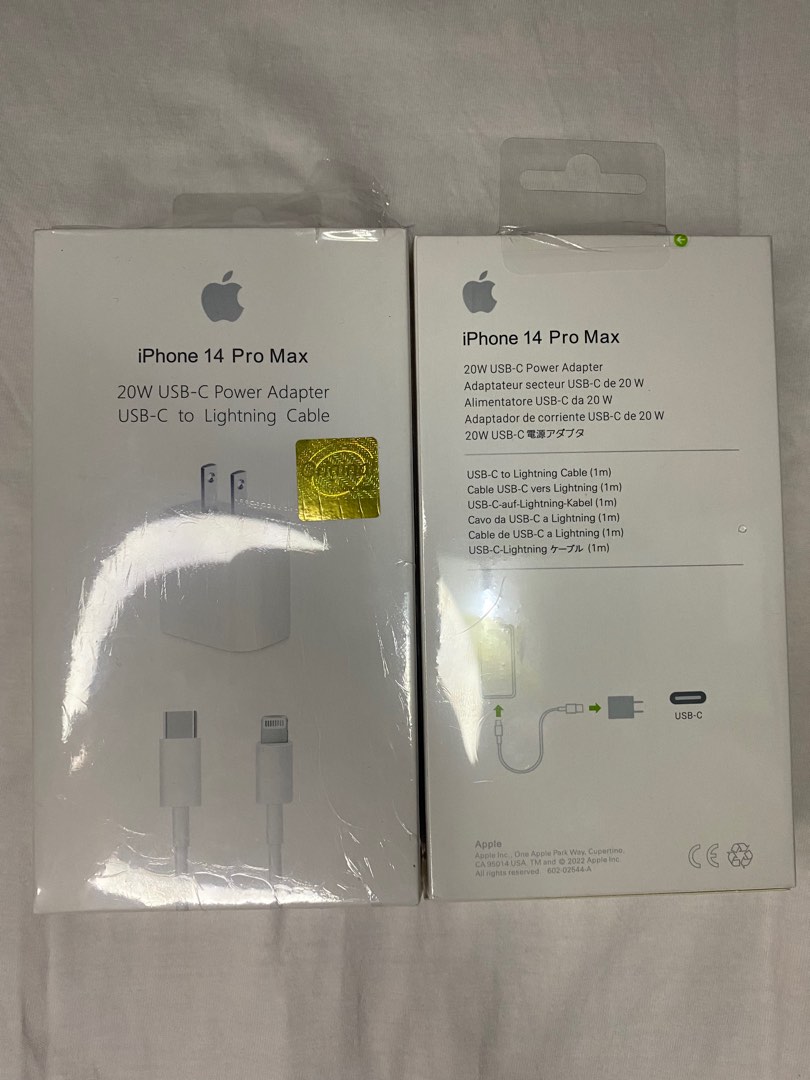 Iphone 14 pro max 20W adapter and type c to lightning on Carousell