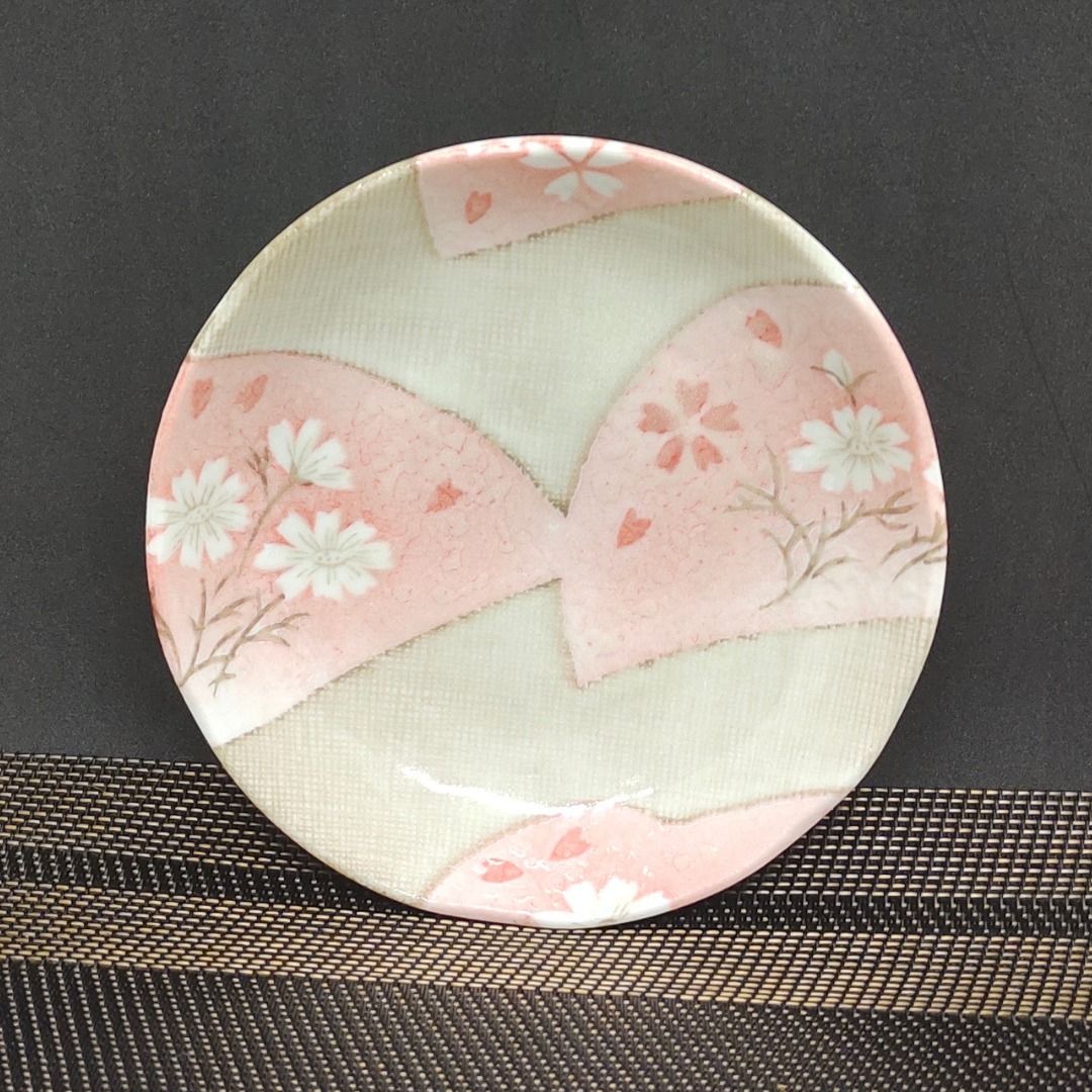 Japanese Pottery Pink Sakura Stoneware saucers 2 pcs, Furniture & Home ...