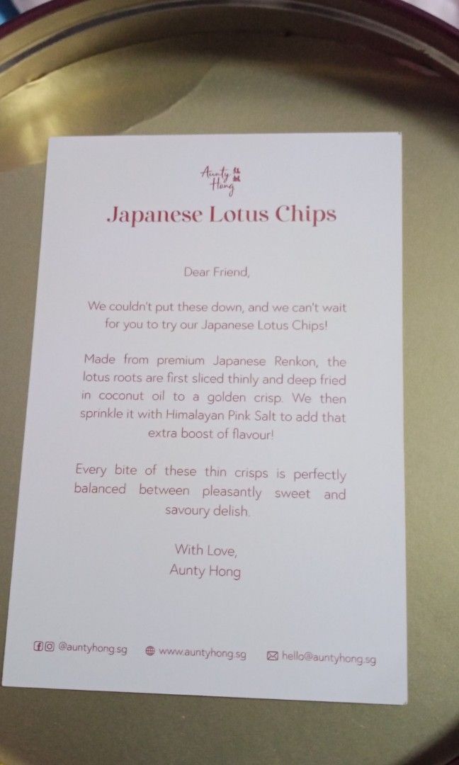 Japenese lotus chips, Food & Drinks, Packaged & Instant Food on Carousell