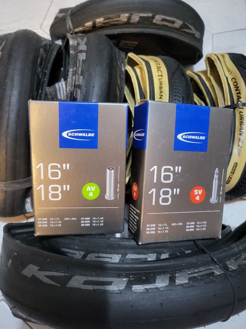 Kojak 18 inch Continental cream wall urban contact AV4 SV4 schwalbe tube 16 18 for birdy ...