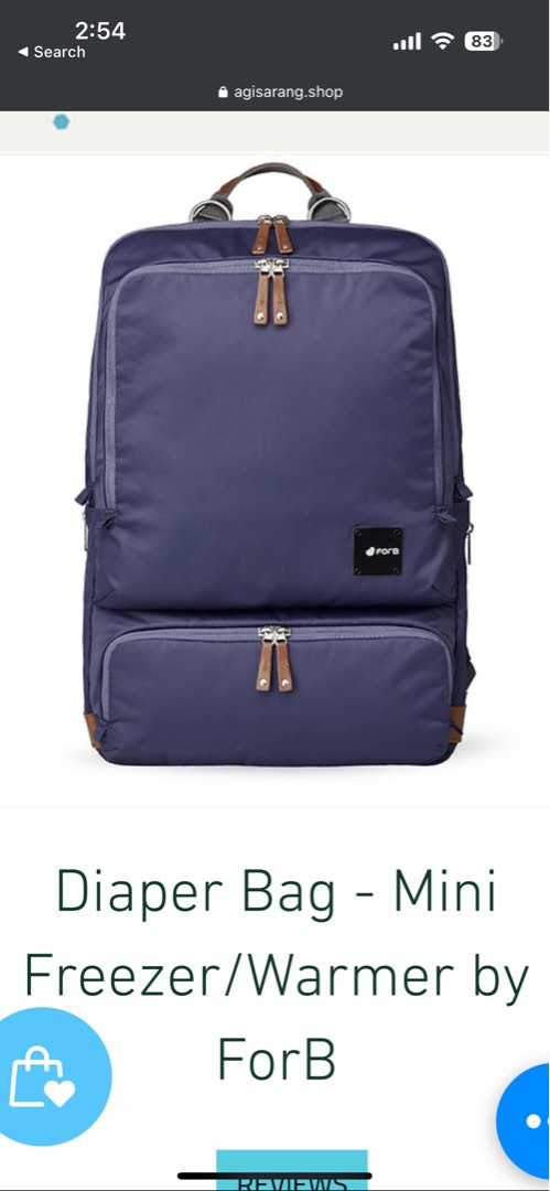 Korean ForB diaper bag in Charocoal, Babies & Kids, Going Out, Diaper ...