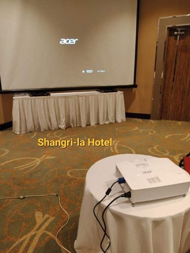 Projector for rent sound system with lights with operator speaker white ...