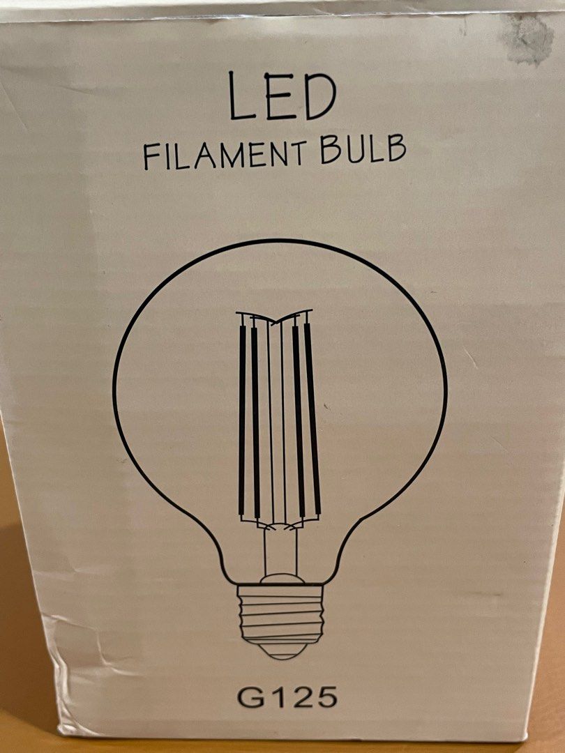 LED 10W Clear Filament Bulb G125 E27, Furniture & Home Living, Lighting ...