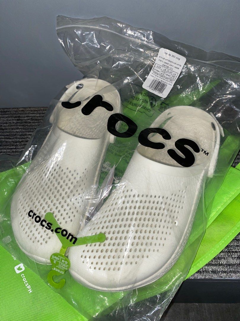 LEGIT Size M10 Crocs Literide 360 Almost White, Men's Fashion, Footwear ...