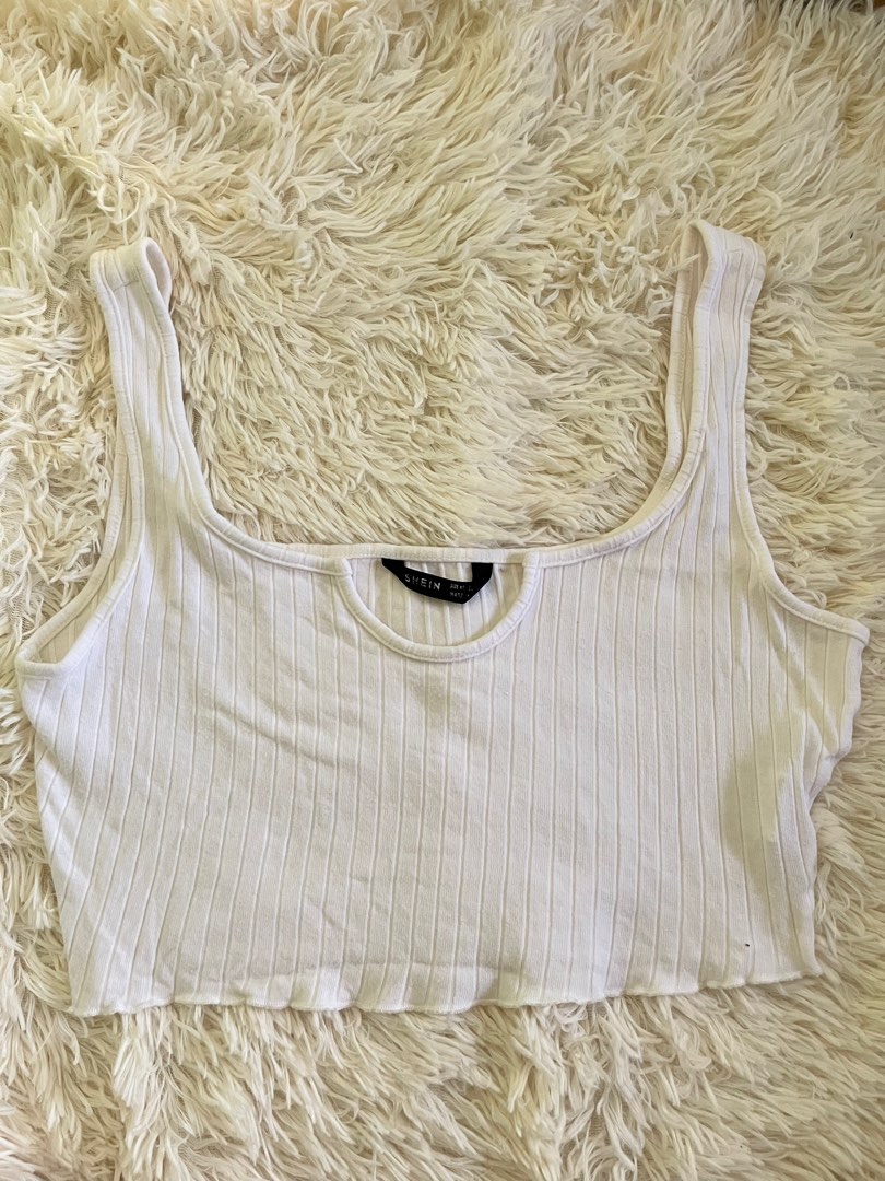 Legit white shein top, Women's Fashion, Tops, Sleeveless on Carousell