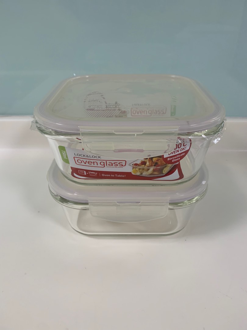 Lock and lock oven glass container 750ml, Furniture & Home Living ...