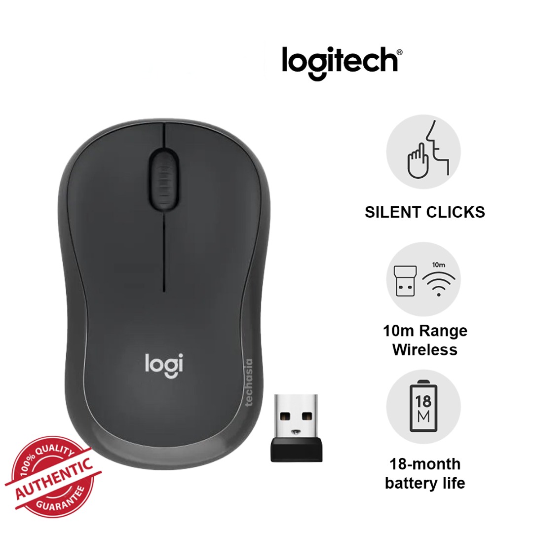 Logitech M220 SILENT Wireless Mouse, 2.4 GHz with USB Receiver, 1000 ...