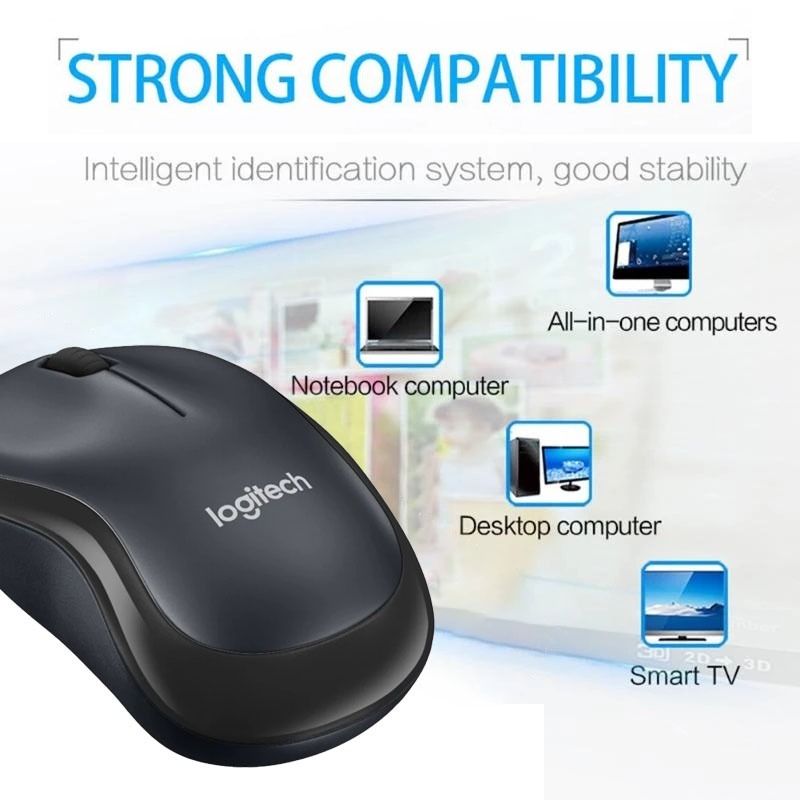 Logitech M220 SILENT Wireless Mouse, 2.4 GHz with USB Receiver, 1000 ...