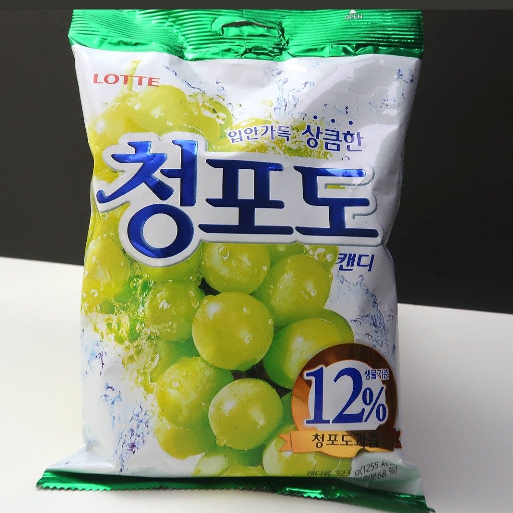 [Lotte] Green Grape Candy / Fruit Flavor Sweets / Mix with Soju Candy ...