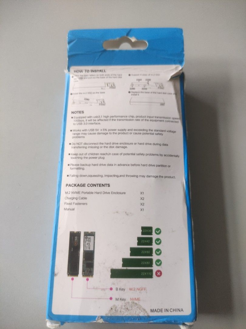 M2 nvme casing (usb to type c), Computers & Tech, Parts & Accessories ...