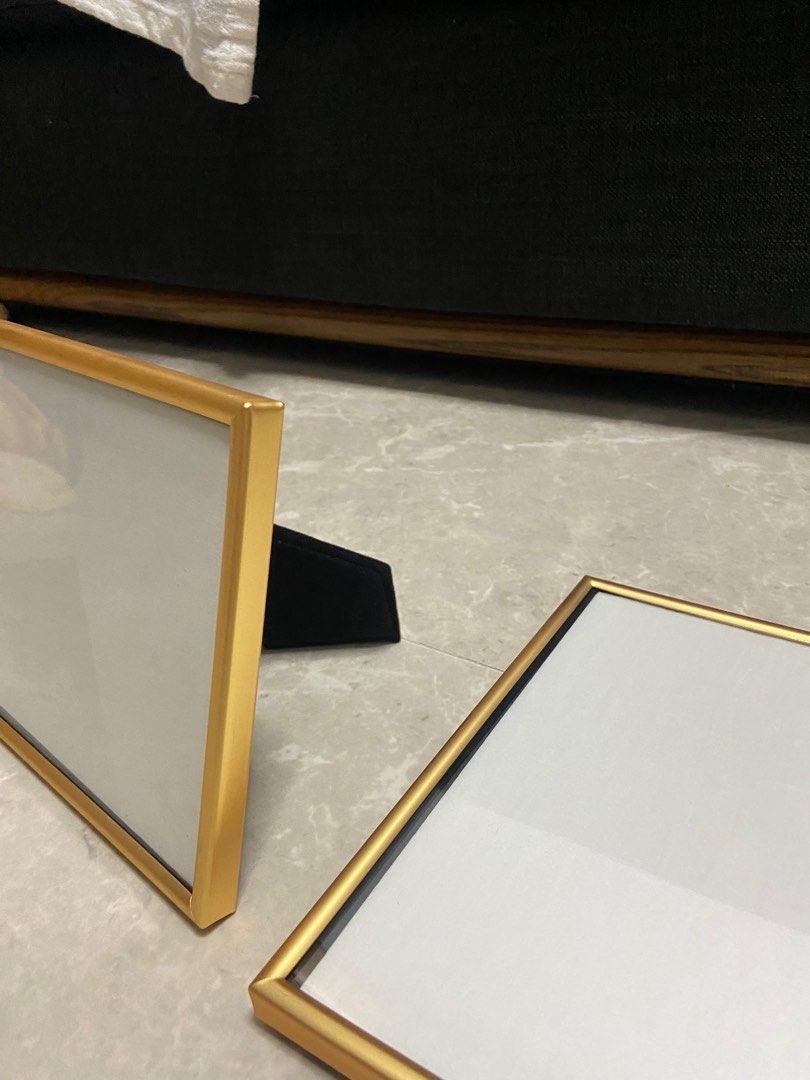 Matte Gold Photo Frame 5R, Furniture & Home Living, Home Decor, Frames ...
