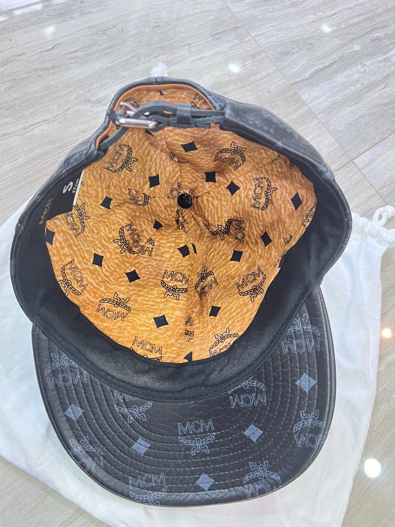 MCM Studded Leather Cap, Luxury, Accessories on Carousell