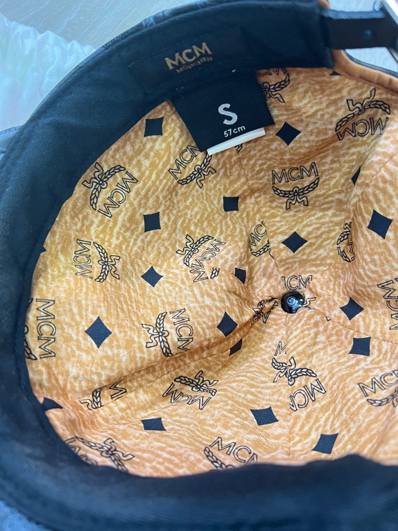 MCM Studded Leather Cap, Luxury, Accessories on Carousell