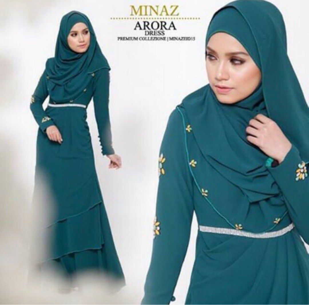 Minaz arora emerald green, Women's Fashion, Muslimah Fashion, Baju ...