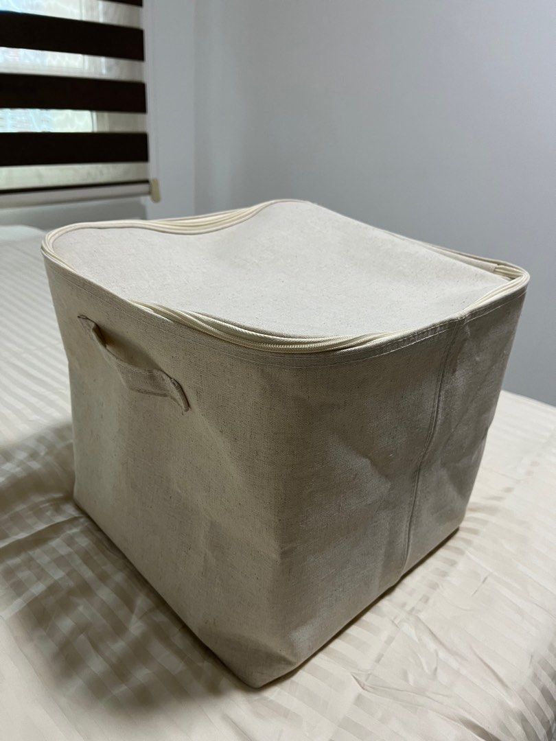 Muji Polyester linen soft storage box, Furniture & Home Living, Home ...