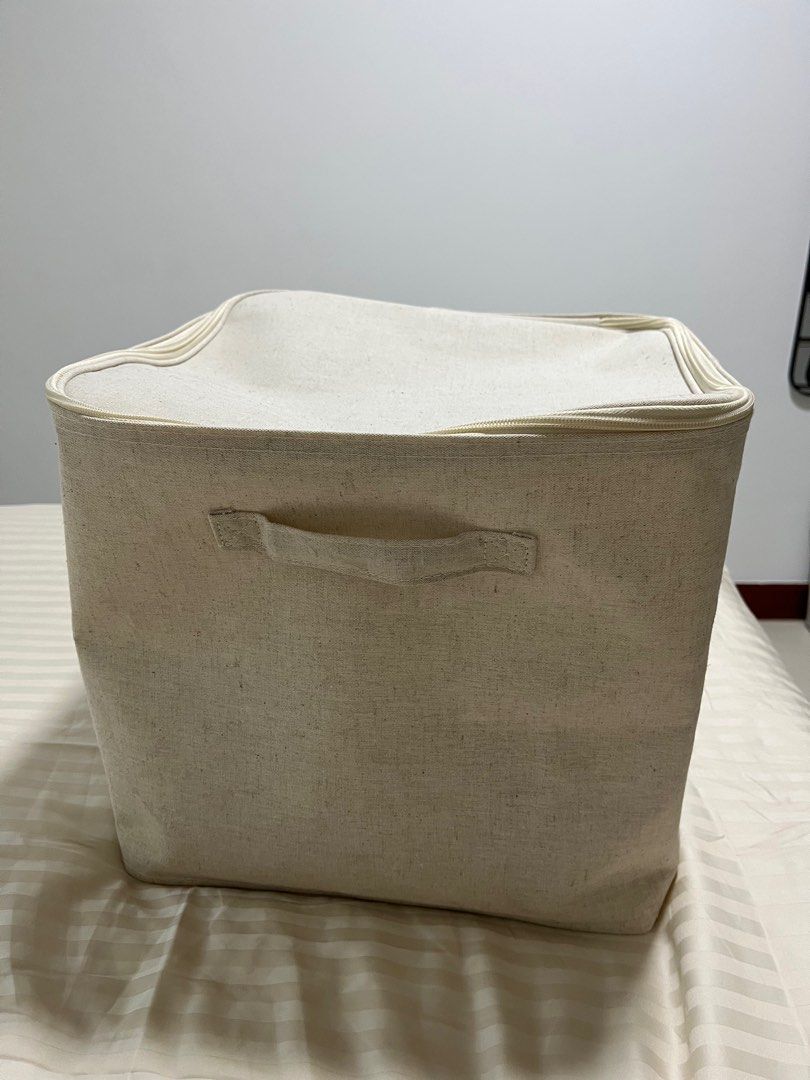 Muji Polyester linen soft storage box, Furniture & Home Living, Home ...