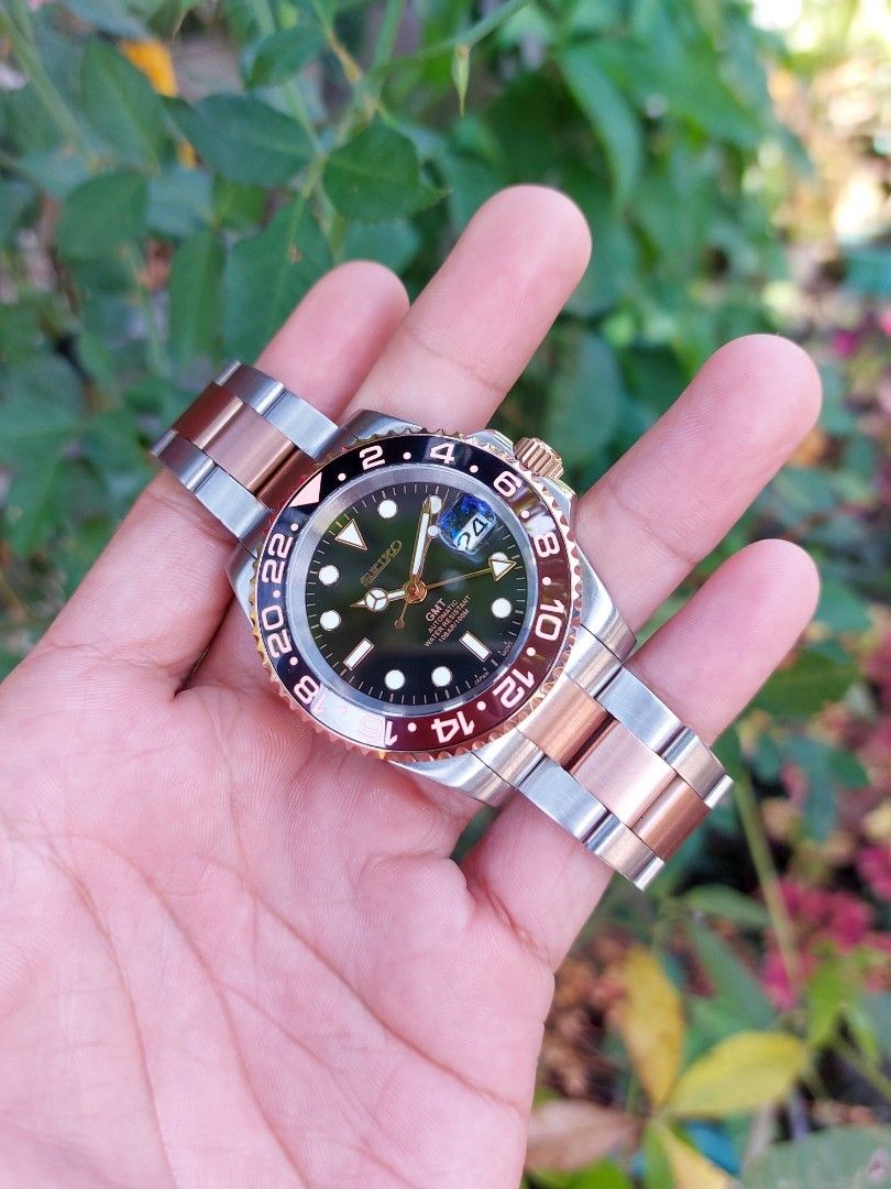 NH34 REAL GMT - SeikoLex Custom Build Two-Toned ROSEGOLD GMT HOMAGE ...