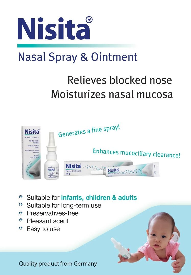 Nisita Moisturising Nasal Ointment 20g - Sooth & Relieve Dry or Blocked Nose & Colds for ...