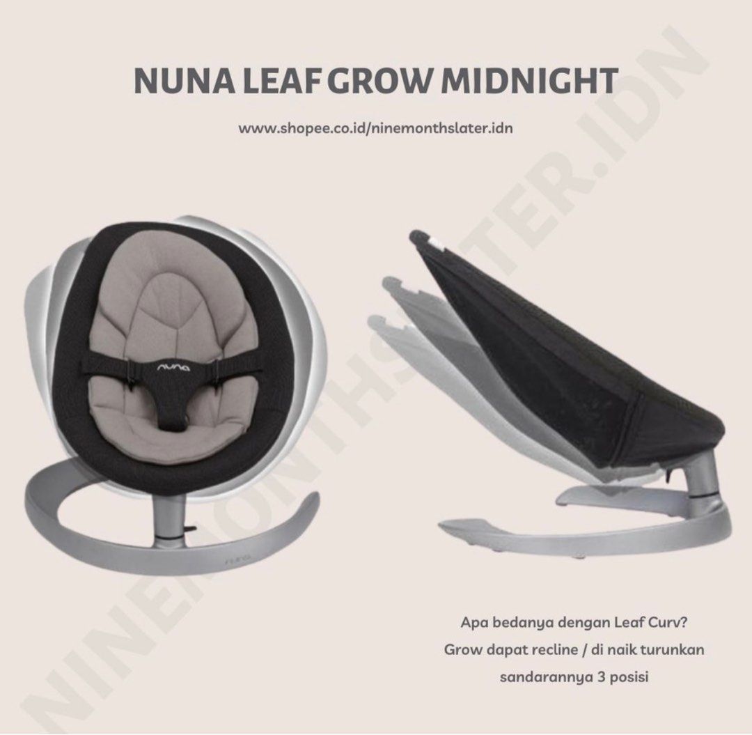 Nuna leaf grow / bouncer nuna / bouncer baby bayi - granite, Bayi & Anak, Kereta, Kursi Goyang ...