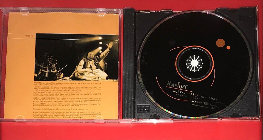 NUSRAT FATEH ALI KHAN - RAPTURE CD, Hobbies & Toys, Music & Media, CDs ...