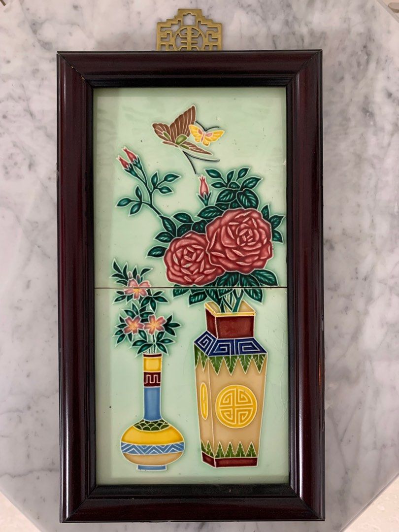 Framed Peranakan Antique Tiles, Hobbies & Toys, Memorabilia ...