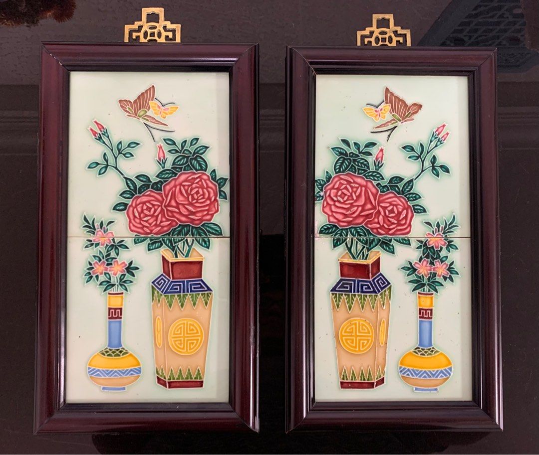 Framed Peranakan Antique Tiles, Hobbies & Toys, Memorabilia ...