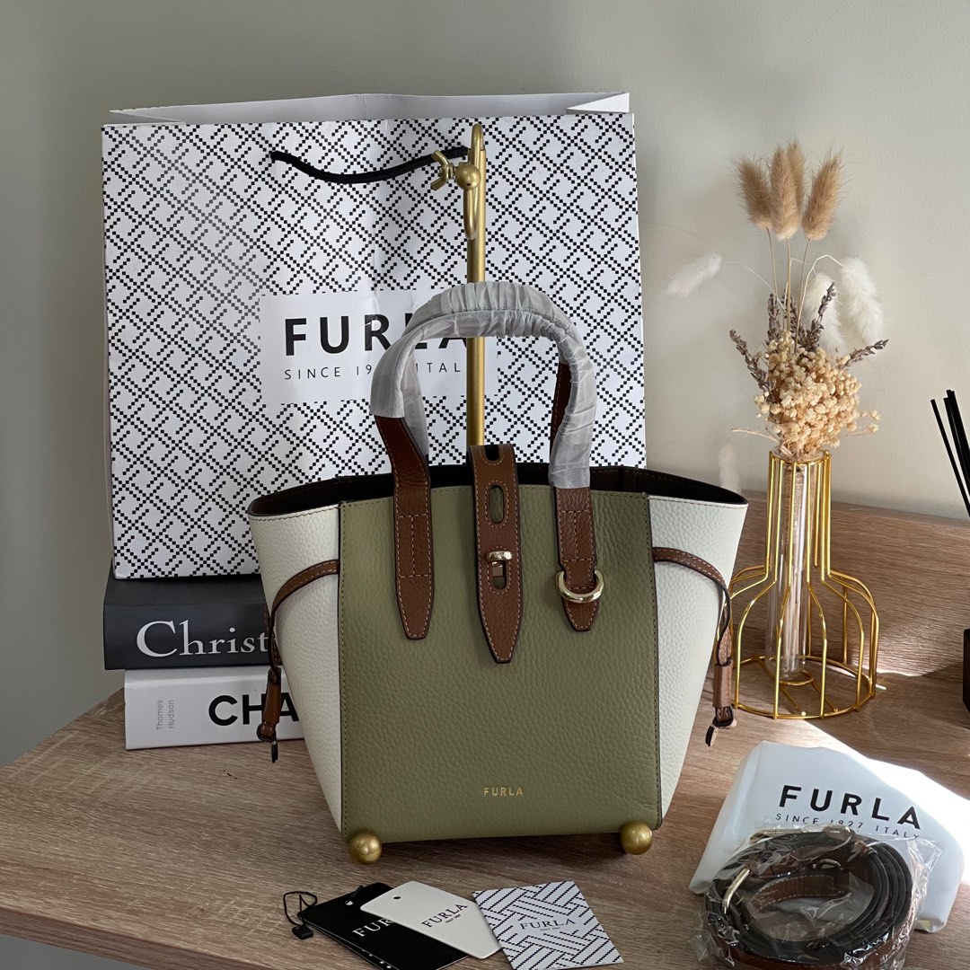 ON HAND: Furla Mini Edera Tote Bag in Colorblock, Women's Fashion, Bags ...