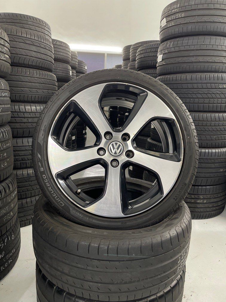 Original Volkswagen 18 Inch Rims with 225 40 18 P7 Pirelli Tydes, Car ...