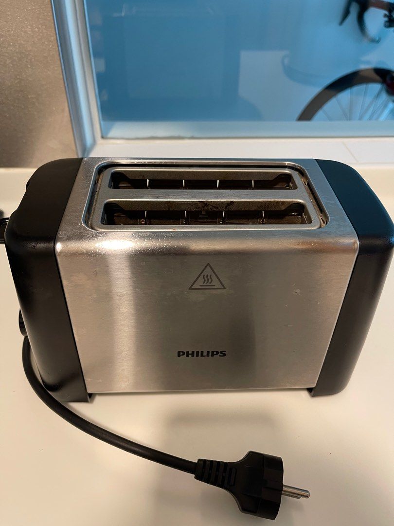 Philips 2 slice bread toaster - black and silver, TV & Home Appliances ...