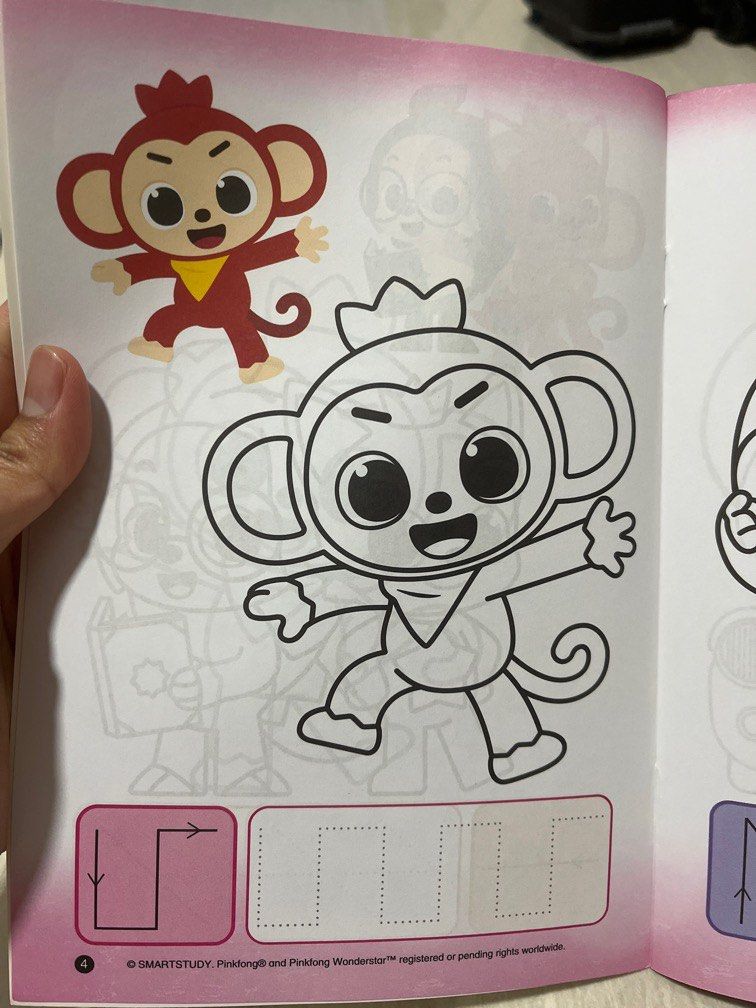 Pink Fong Colour and Trace Book, Hobbies & Toys, Books & Magazines ...
