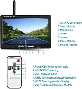 Podofo Wireless Reversing Camera, Wireless Parking Aid with 7 Inch LCD ...