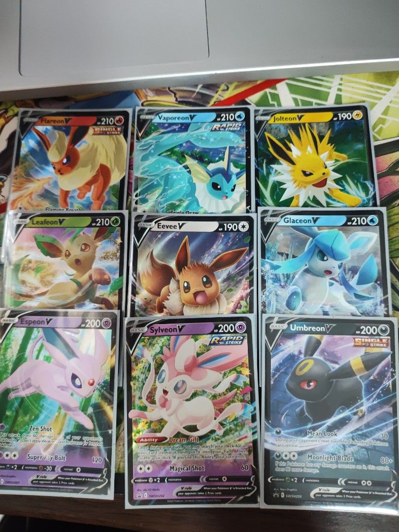 Pokemon eeveelution V cards, Hobbies & Toys, Toys & Games on Carousell