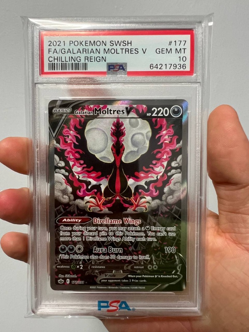 Pokemon TCG: Galarian Moltres V Alternate Art Chilling Reign PSA 10 ...