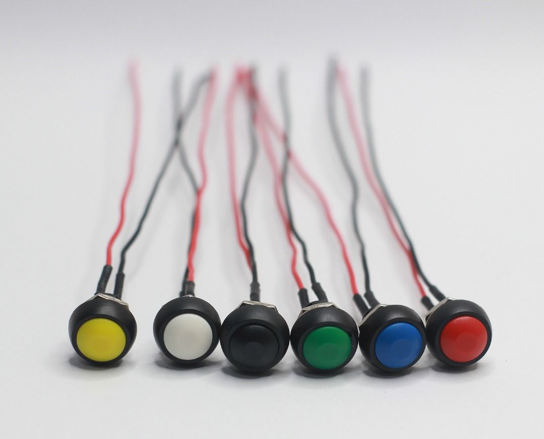 PUSH BUTTON MOMENTARY SWITCH ON-OFF, PBS-33B 2-PIN 12mm 12V 3A, with ...