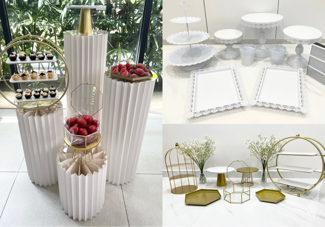 RENTAL - PLINTHS SET & Dessert Table Props (Classic Gold / Classic ...