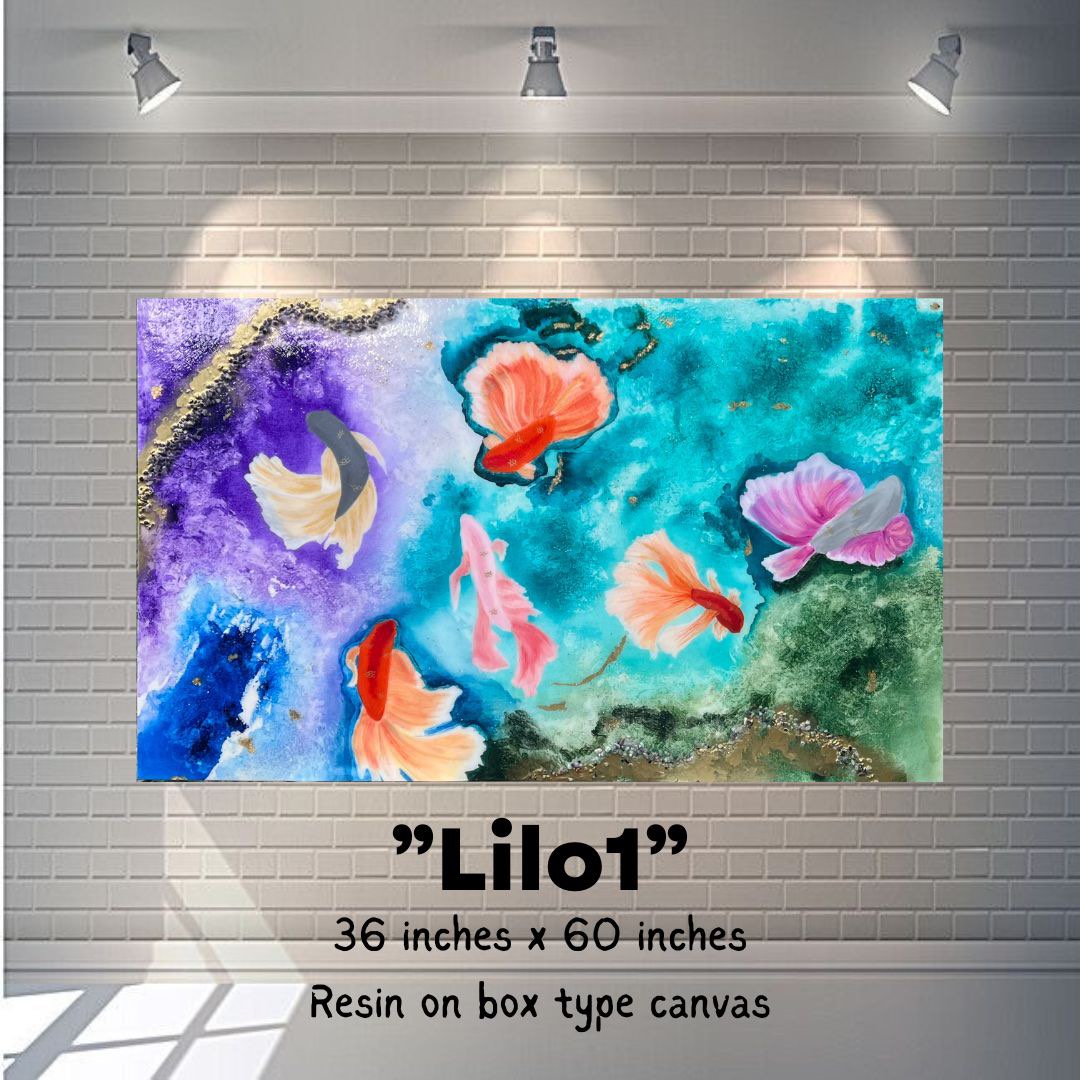 Resin painting with frame, Hobbies & Toys, Stationary & Craft, Art ...