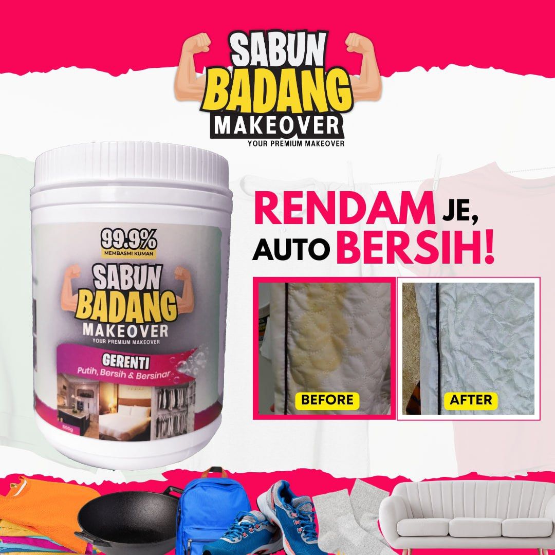 Sabun Badang Makeover Rendam Auto Bersih Karat, Tahi Lalat, Periuk ...