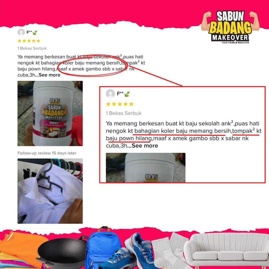 Sabun Badang Makeover Rendam Auto Bersih Karat, Tahi Lalat, Periuk ...