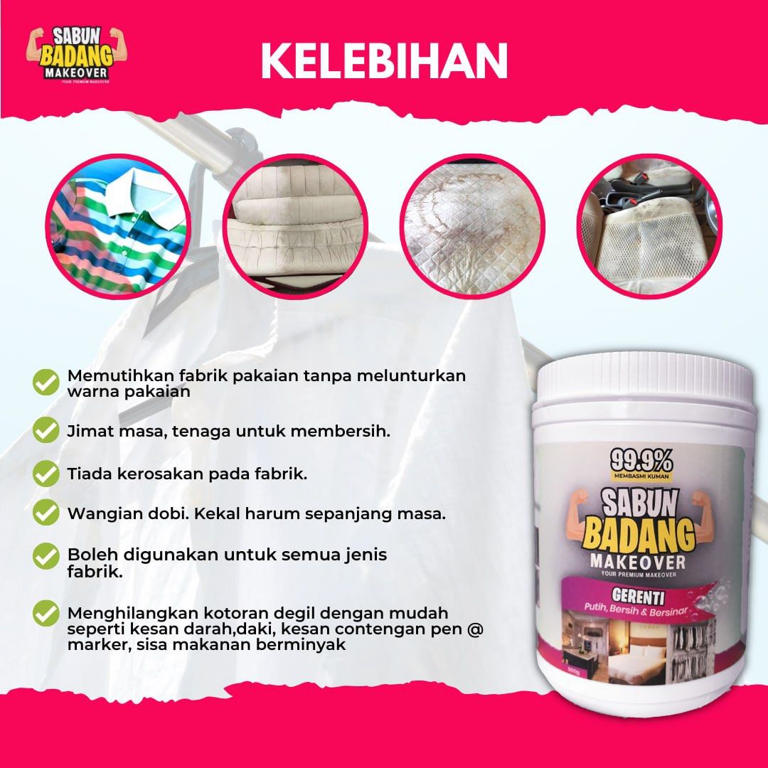 Sabun Badang Makeover Rendam Auto Bersih Karat, Tahi Lalat, Periuk ...