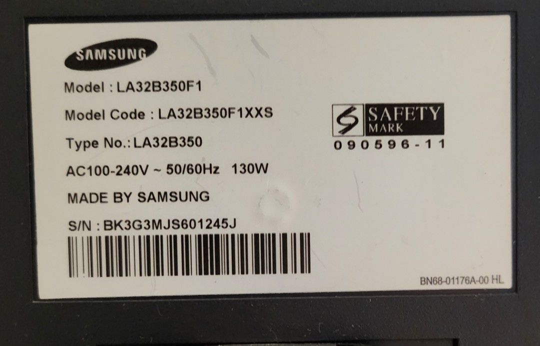 Samsung 32 inch LCD TV (Model: LA32B350F1), TV & Home Appliances, TV ...